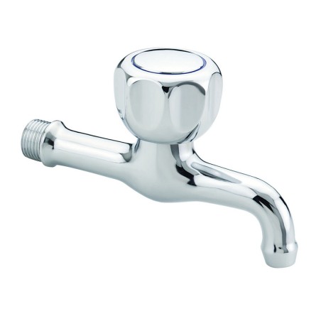 Wall mounted extended chromed tap with handle