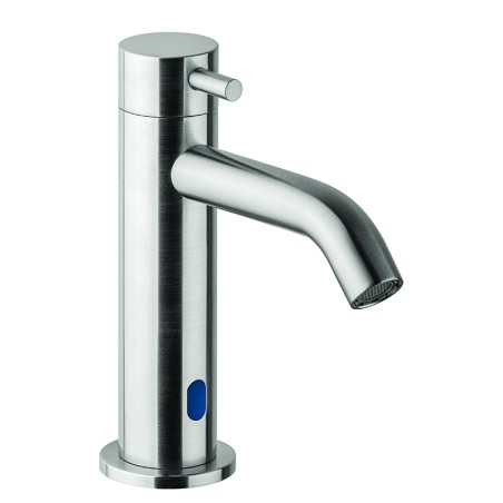 Electronic AISI 316L stainless steel basin mixer, main powered 230V